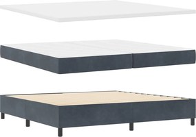 Postel s boxspringem s čelo Tmavě šedá 200 x 200 cm samet 3341001