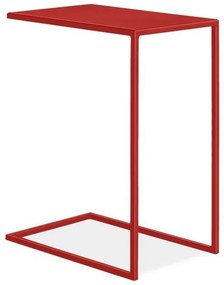 Červený odkládací stolek ve tvaru C Layer