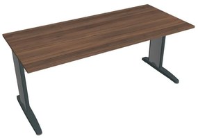 Stůl pracovní rovný 180 cm - Hobis Cross CS 1800 Dekor stolové desky: ořech, Dekor lamino podnože: šedá, Barva nohou: černá