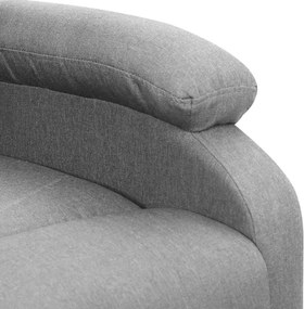 Zvedací masážní křeslo světle šedé textil 329709