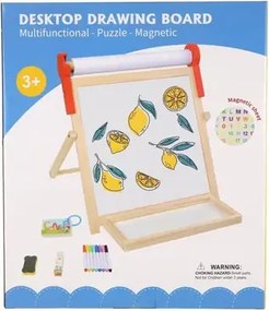 TEDDIES Tabule oboustranná magnetická / Dřevo / 33x33 cm / S rolí papí