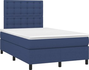 Box spring postel s matrací modrá 120x200 cm textil 3142087