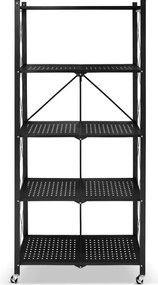 Kovový regál 70x35x158 cm 5 polic lakovaný mobilní HIGHER CJ01-05