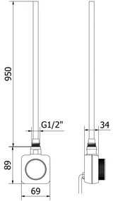 Mexen Ares, elektrické topné těleso 1800 x 600 mm, 1200 W, bílá, W102-1800-600-6120-20