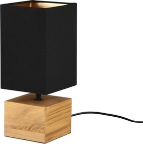 Stolní lampa s textilním stínidlem v černo-přírodní barvě (výška 30 cm) Woody – Reality