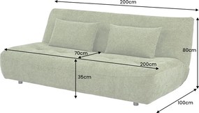 Designová rozkládací pohovka Litonya 200 cm zelená