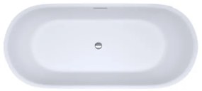 BPS-koupelny Volně stojící akrylátová vana HYD-CES518A 150x75 bílá, odtokový komplet chrom