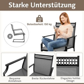 Costway Sada 2 zahradních židlí s rychleschnoucí látkou a kovovým