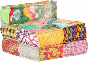 Modulární pouf patchwork textil 287702