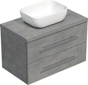 Koupelnová skříňka s krycí deskou SAT Cube Way 80x53x46 cm beton mat CUBE46803BE45