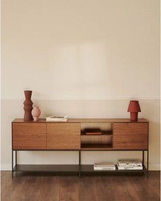 Nízká komoda v dekoru ořechu v přírodní barvě 195x80 cm Vedrana – Kave Home