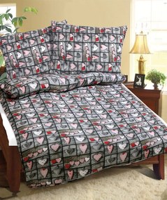 Bellatex Krepové povlečení Červená 140x220 cm, 70x90 cm