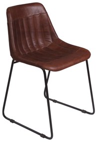 Designová jídelní židle DARK BROWN LEATHER