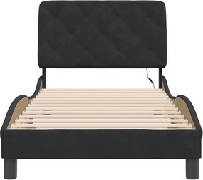 Rám postele s LED bez matrace černý 90 x 190 cm samet 3213827