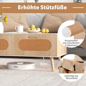 Costway Konferenční stolek do obývacího pokoje se 2 zásuvkami – 100 × 50 × 41 cm
