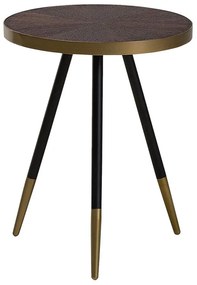 Odkládací stolek tmavěhnědo-zlatý RAMONA Beliani