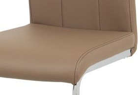 Jídelní židle DCL-411 LAT, latte koženka, chrom