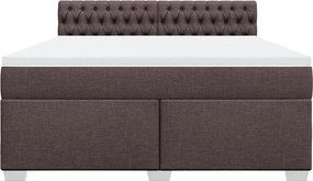 Box spring postel s matrací tmavě hnědá 180x200 cm textil 3288277