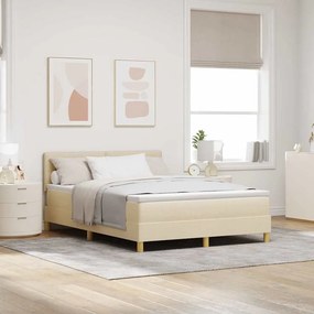Postel s boxspringem s polštářem Krémová 160 x 200 cm textil 3338935