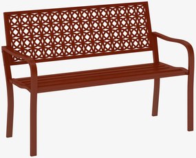 Outsunny zahradní lavice pro dva, odolná vůči počasí, zahradní nábytek s opěrkou a područkami, parková lavice s nosností 240 kg, balkonová lavice pro