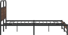 Kovový rám postele bez matrace hnědý dub 160 x 200 cm 3318703