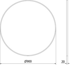 Mexen Loft, kulaté koupelnové zrcadlo 90 cm, barva rámu broušená ocel, 9850-090-090-000-10