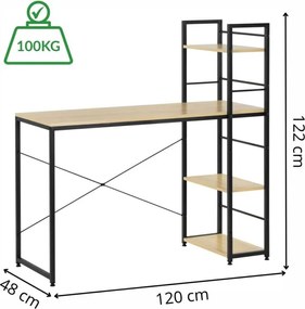 Psací stůl 120x48x122 cm SPRINGOS HF0047 světle hnědý