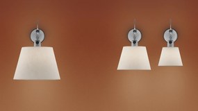 Artemide 1183010A + 0780040A Tolomeo parete diffusore 18, nástěnné designové svítidlo s vypínačem a pergamenovým stínítkem, 1x42W, prům. 18cm