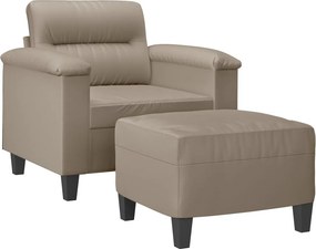 Křeslo s podnožkou taupe 60 cm tkanina z mikrovlákna 3201225