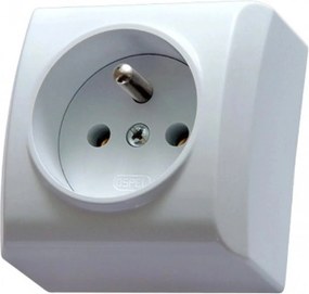 Ospel Zásuvka BIS na omítku uzemněná, 16A, 250V, 3520W, IP20, bílá