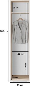 Eka Předsíňová stěna s čalouněnými panely Trinity 29 - Bílá / Černá 2316