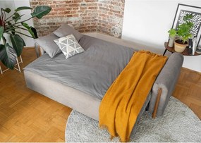 Světle hnědá manšestrová rozkládací/s úložným prostorem pohovka 244 cm Arcadova – ELTAP