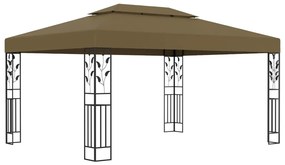 Altán s dvojitou střechou 3 x 4 m taupe 180 g/m² 312244
