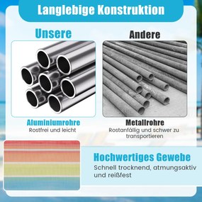 Costway Sada 2 skládacích plážových židlí s nastavitelným opěradlem, lehké