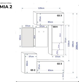 Ral Předsíňová stěna MIA 2 - Bílý lesk