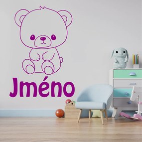 Živá Zeď Samolepka na zeď Medvídek se jménem Barva: černá