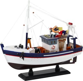 LEAN Toys Sběratelský model rybářského plavidla s vybavením 37x34cm