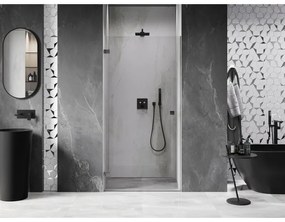 Mexen, Mexen Lunar-B výklopné sprchové dveře levé 75 cm, průhledné, pistolově šedá kartáčovaná - 832-075-000-66-00-L