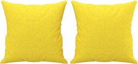 2dílná sedací souprava s polštáři světle žlutá textil 3202107
