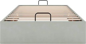 Osmanský rám postele bez matrace světle šedá 100x200 cm samet 3310943