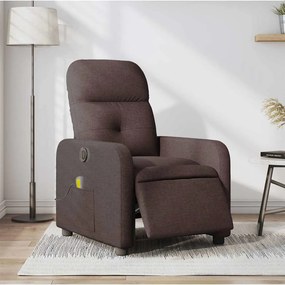 Elektrické masážní polohovací křeslo tmavě hnědé textil 3206791