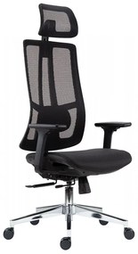 Kancelářská ergonomická židle RUBEN — síťovina, černá, nosnost 150 kg