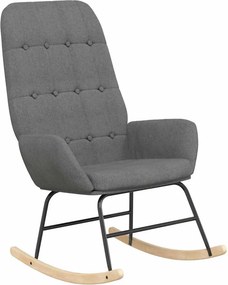 Houpací křeslo s podnožkou světle šedé textil 3097704