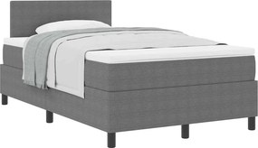 Postel s boxspringem s čelo Světle šedá a bílá 120 x 190 cm 3337503
