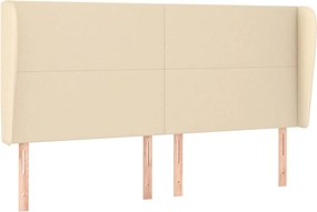 Čelo postele typu ušák krémové 183x23x118/128 cm textil 3117695