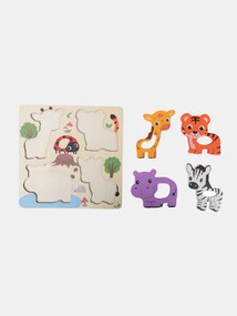 Sinsay - Dřevěné puzzle s motivem zvířat 5 ks - vícebarevná