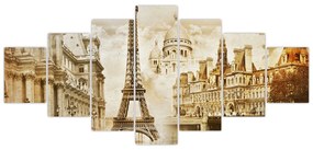 Obraz - Pařížské památky (210x100 cm)