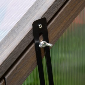 Outsunny Mini skleník, kompaktní rostlinný dům ze dřeva, polykarbonátové desky, větrací otvor, 90L x 52B x 49,5V cm, šedý