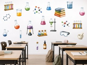 Škola chemie samolepky na zeď do učebny a třídy arch 75 x 62 cm