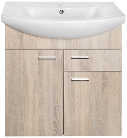 Aqualine Aqualine, ZOJA umyvadlová skříňka 71,5x74x34cm, dub platin, 51175